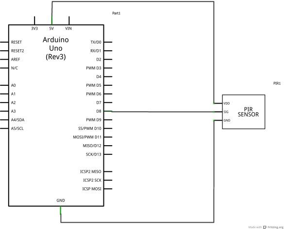 PIR sensor example - Arduino Learning