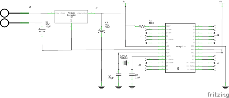 Barebones arduino with PSU onboard