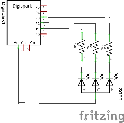 Digispark RGB led example - Arduino Learning