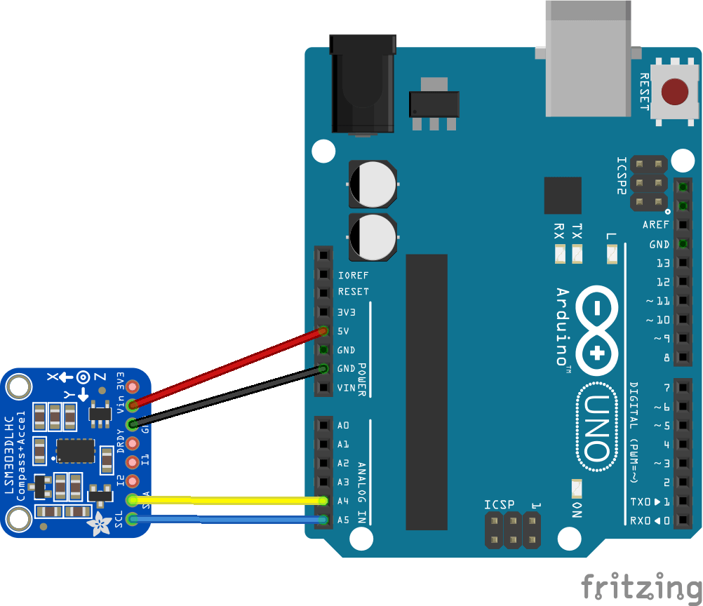 Arduino LSM303 example