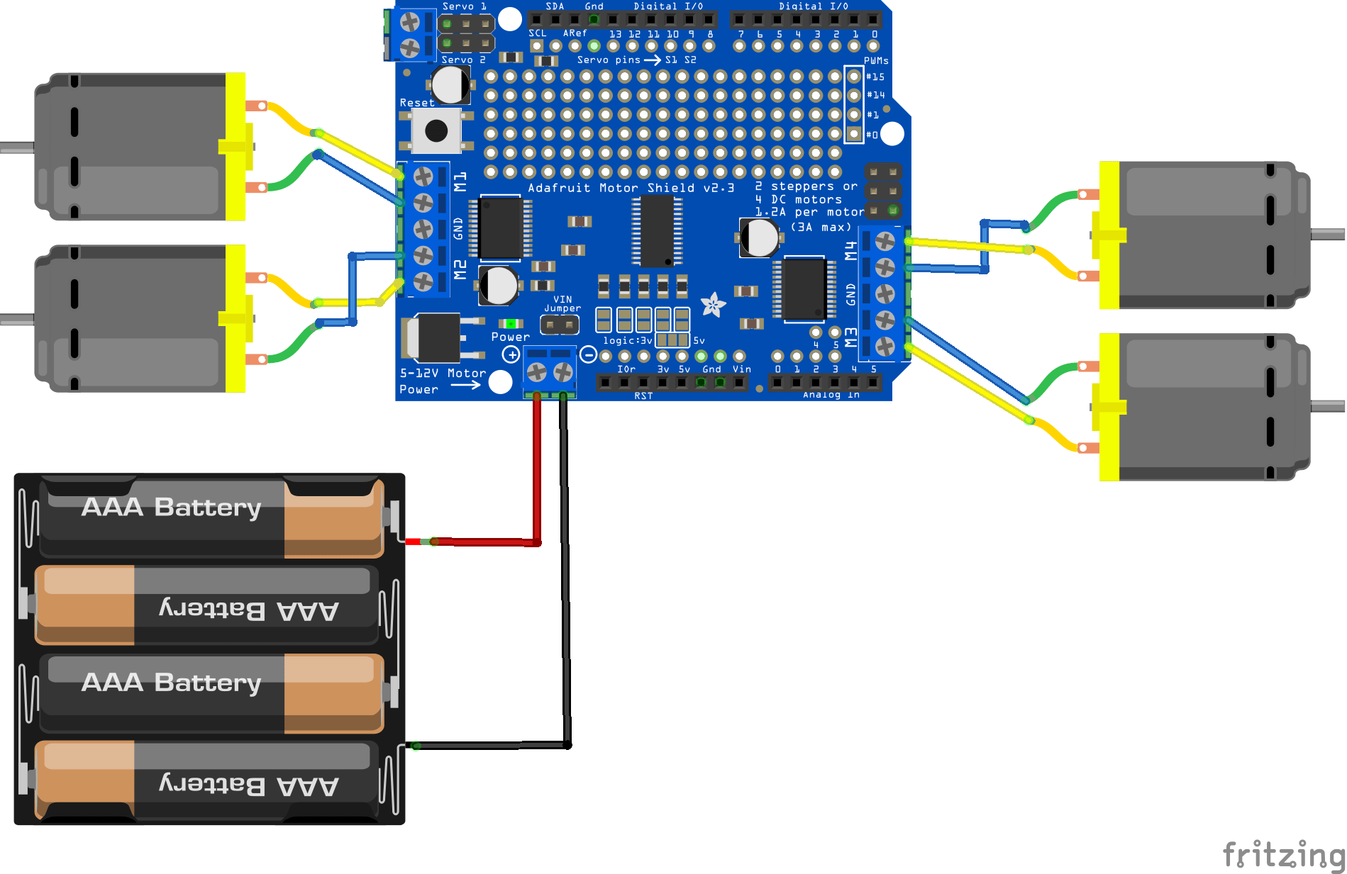 4 Wheel robot car basic example