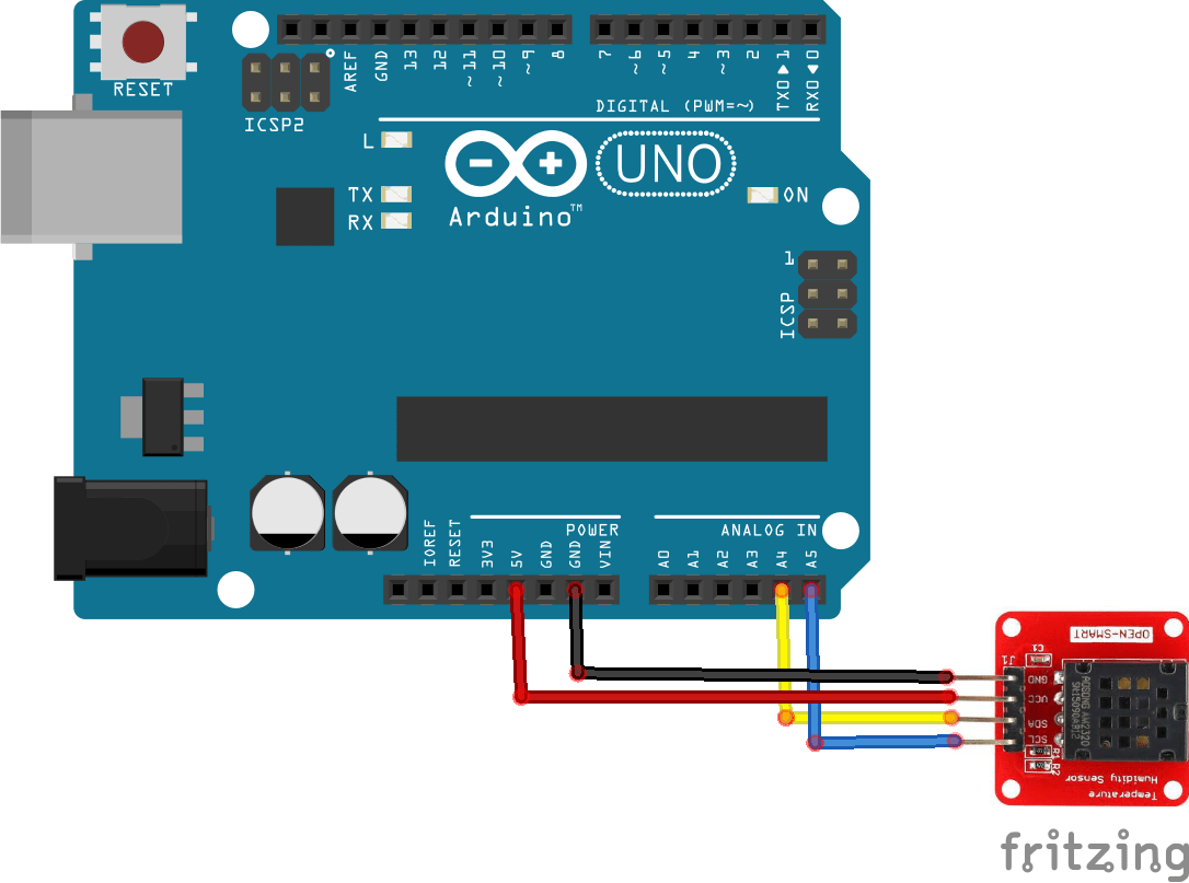 AM2320 temperature and humidity sensor and Arduino example
