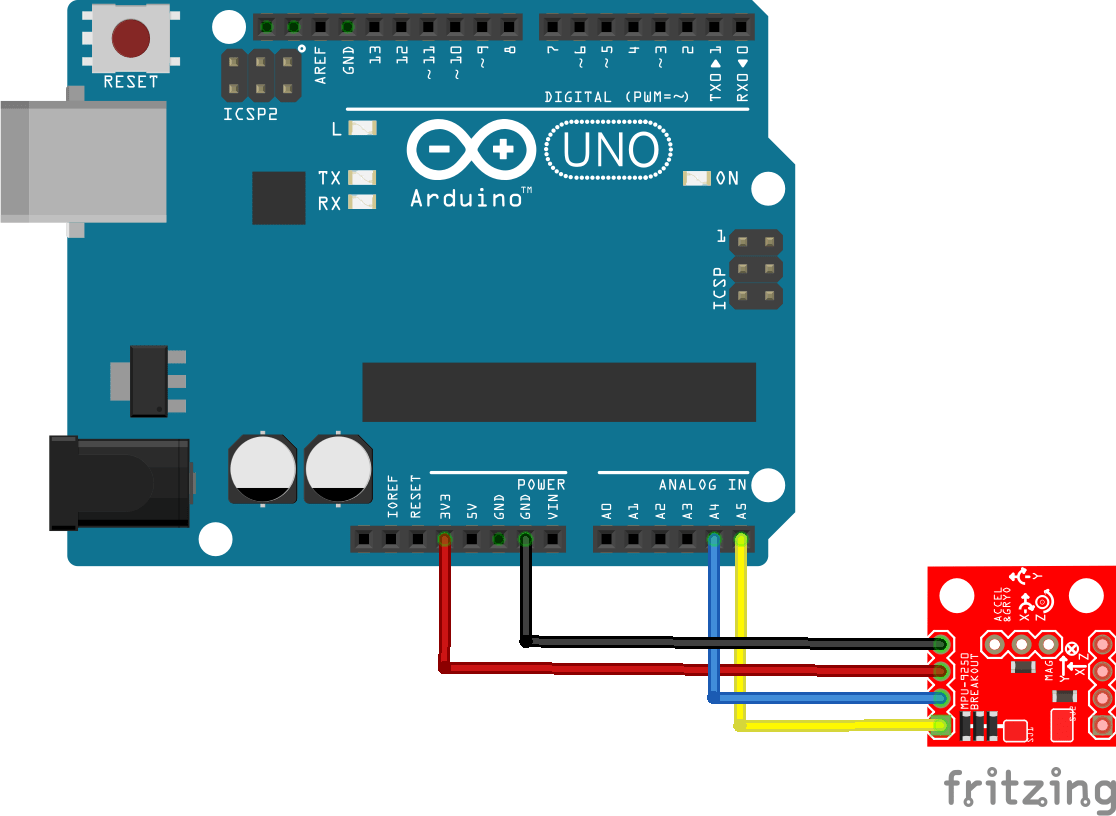 Arduino and MPU6500 6-axis Motion Tracking device