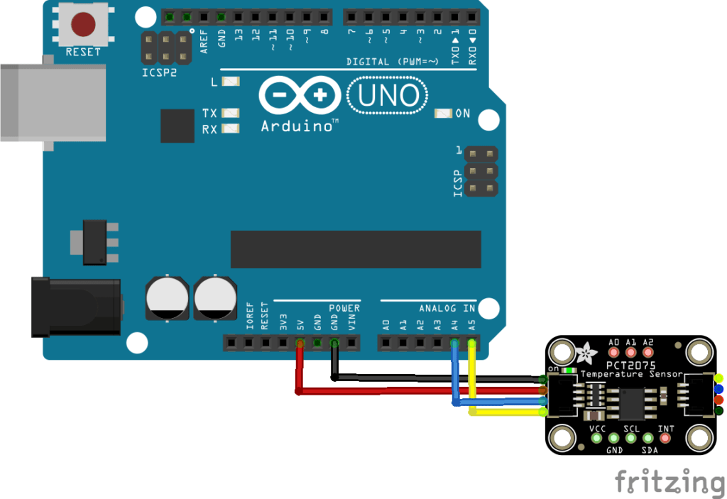 Arduino Uno and PCT2075 temperature sensor