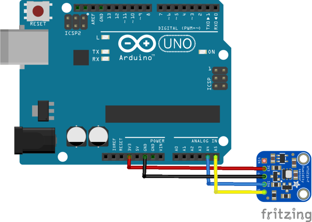 HTU31 Humidity and Temperature Sensor and Arduino Uno